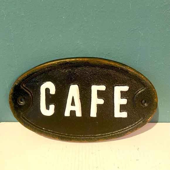 Kitchen | Nwt Cast Iron Antique Cafe Plaque Sign | Poshmark